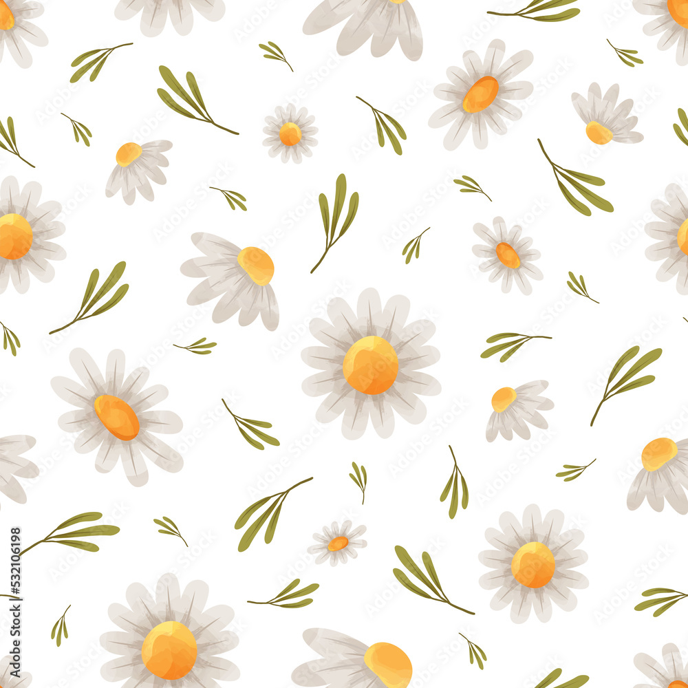 Daisy Daisies White Flowers Floral Pattern Seamless PNG Clipart ...