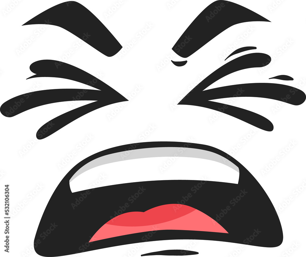 Cartoon face, disgust or sneezing vector emotion Stock Illustration ...