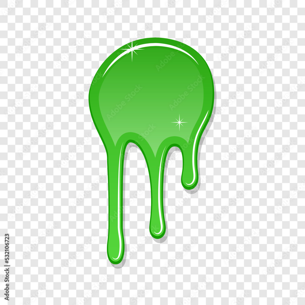 Drip paint spot 3D isolated white transparent background. Green ink ...