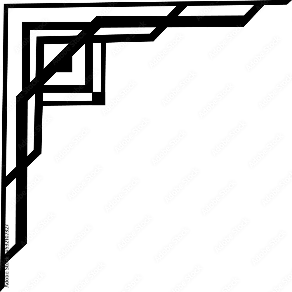 Bracket frame corner, decorative border with lines Stock Illustration ...