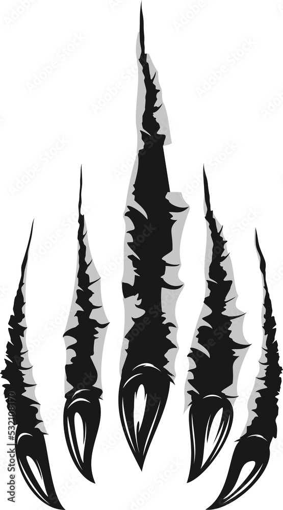Claw marks of grizzly bear, animal paw scratches Stock Illustration ...