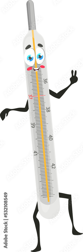 Thermometer temperature measuring cartoon emoji Stock Illustration ...