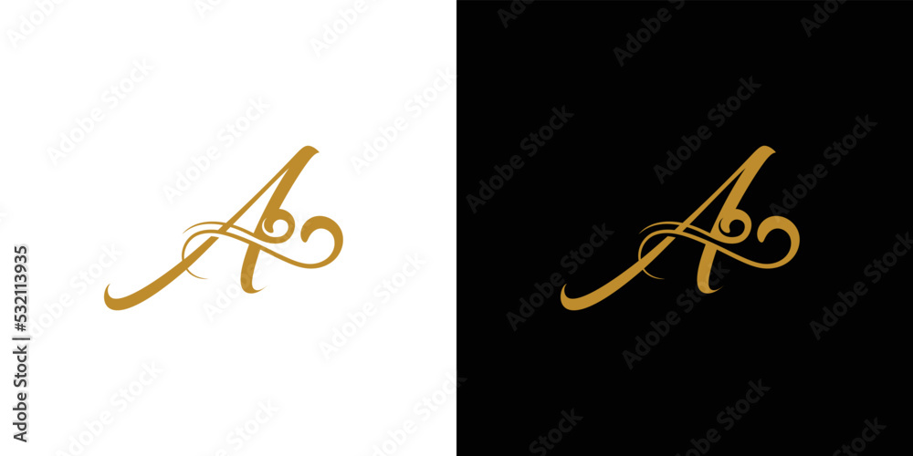 Luxury and elegant letter A initials text logo design Stock Vector ...