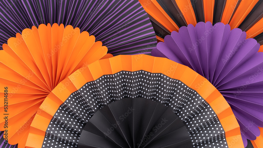 Colorful Circle shape folding paper fan background. Layered background ...