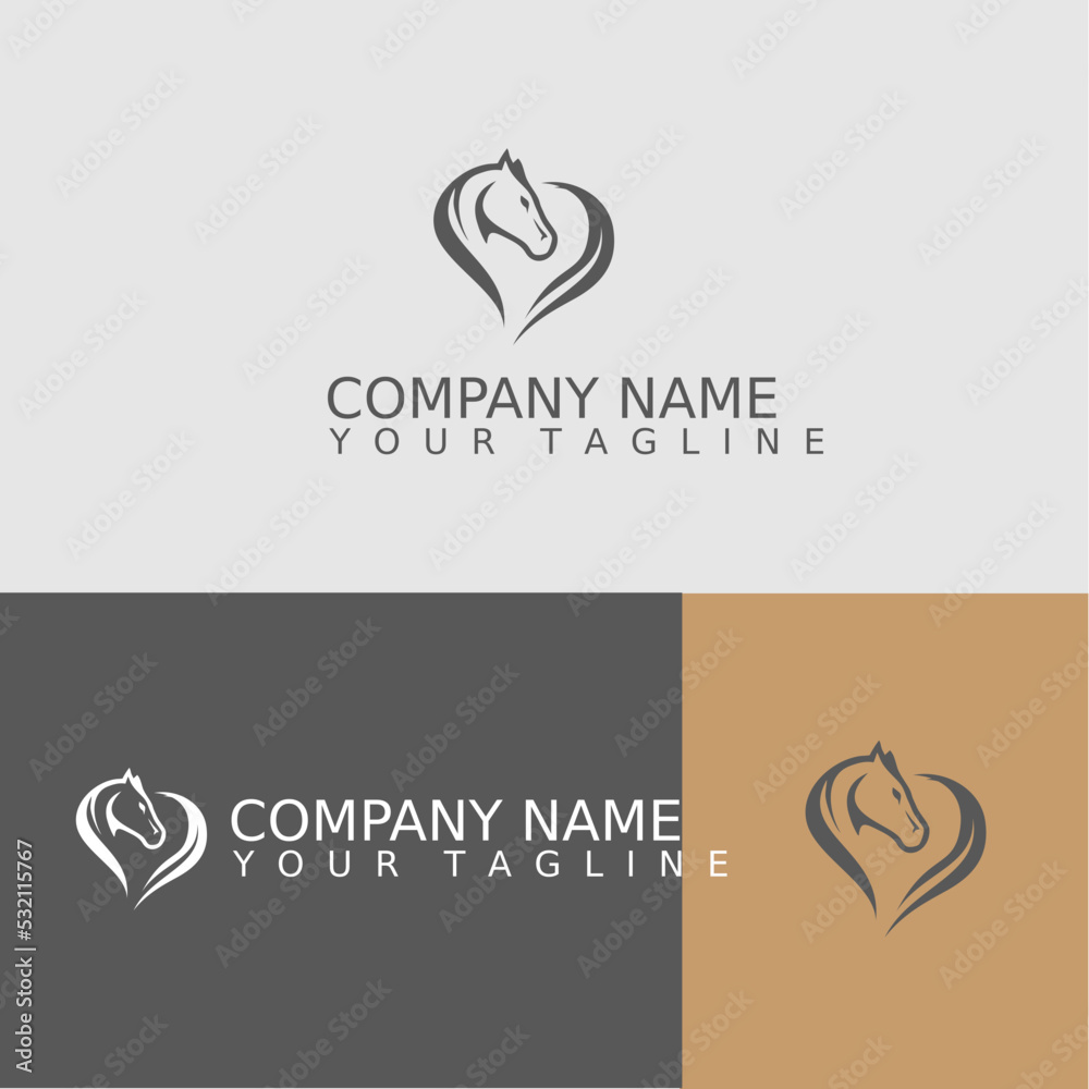 Horse Love logo vector Stock Vector | Adobe Stock