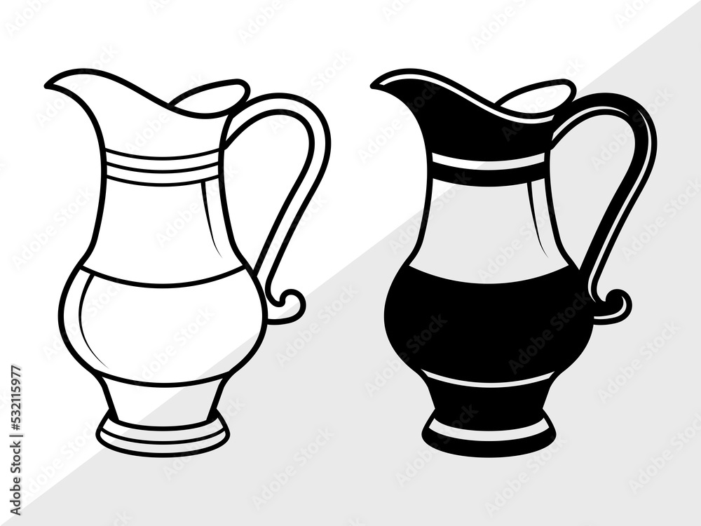 Jug SVG, Milk Jug Svg, Water Jug Svg, Pitcher Svg, Jar Svg, Jug Svg ...