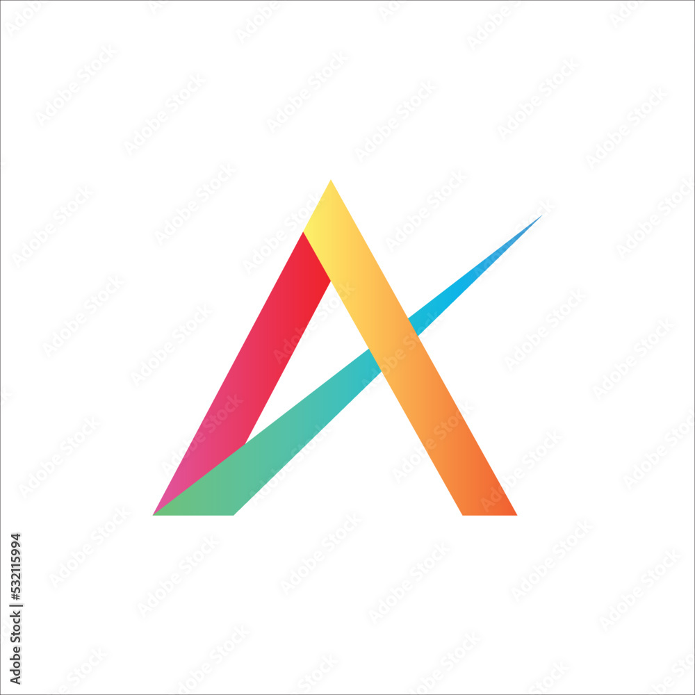 alphabet letter a prism logo symbol icon design Stock Vector | Adobe Stock