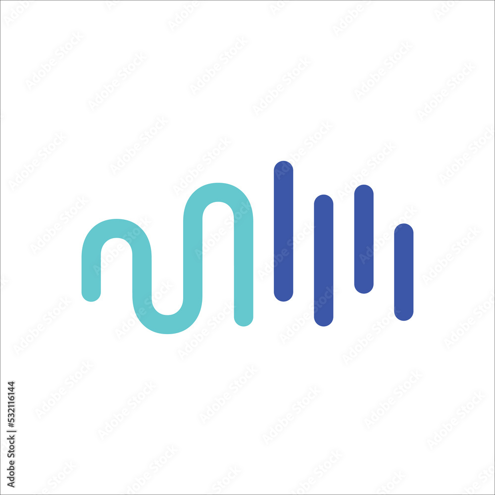 analog digital wave lines technology logo symbol icon design Stock ...