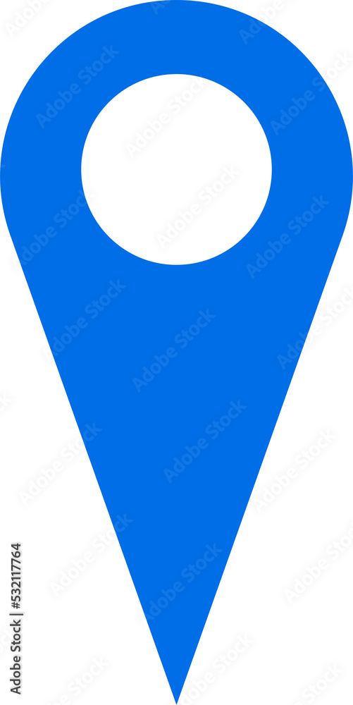 Blue location pin icon. Map symbol, home sign. Flat design element ...