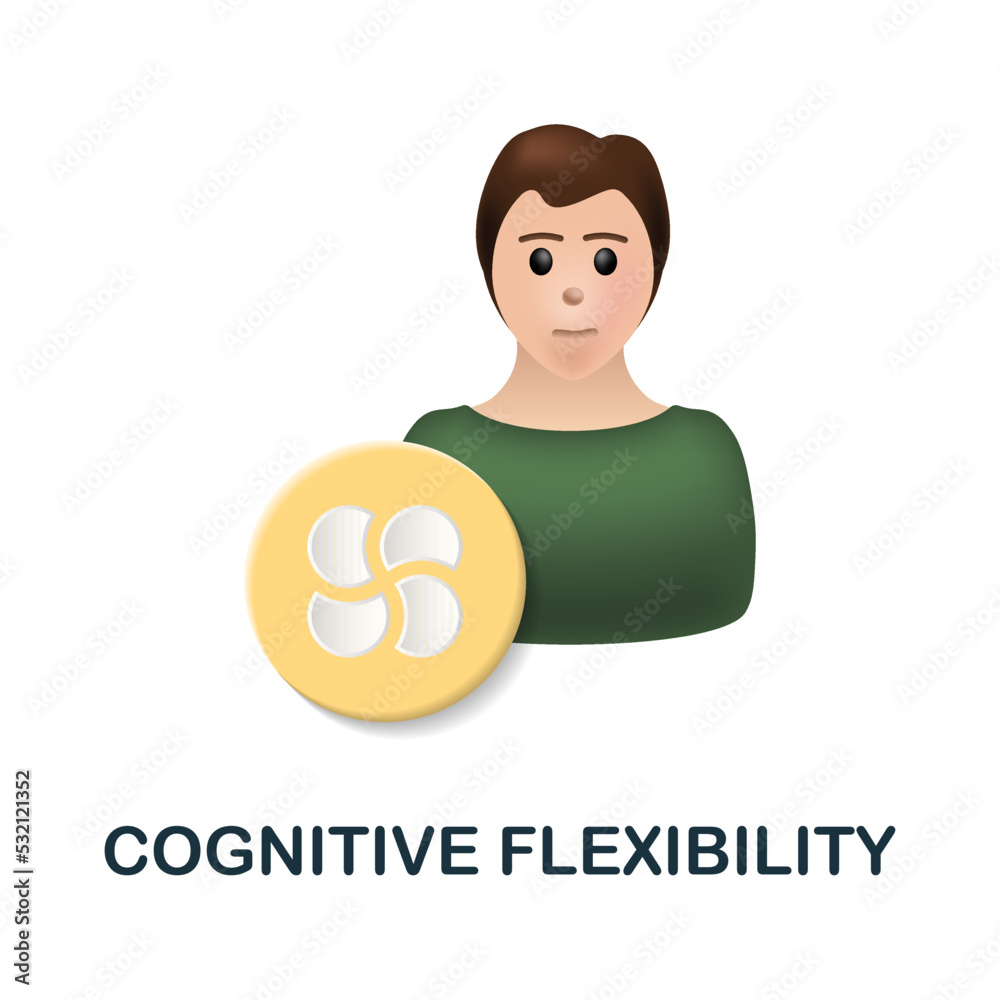 Cognitive Flexibility icon. 3d illustration from cognitive skills collection. Creative Cognitive ...