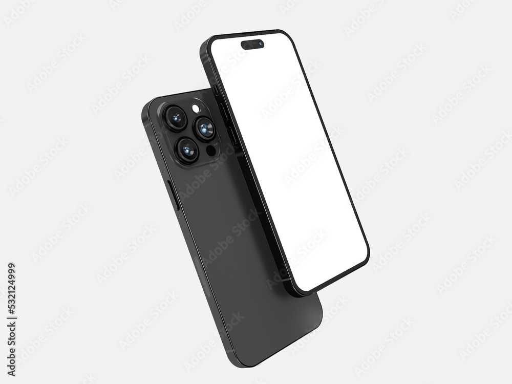 Realistic Smartphone display, device screen Template for infographics ...