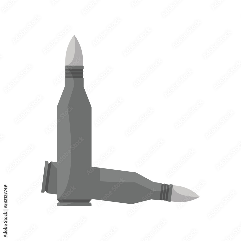 Hunt gun ammo icon. Hunting ammunition and weapon, bullet cartridge ...