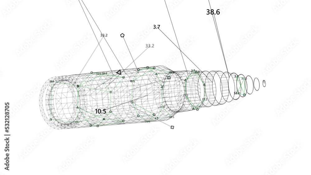Bullet wireframe Detection. HUD Bullet Scanning Stock Illustration ...