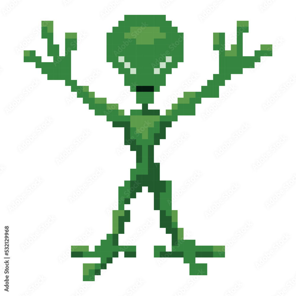 8 bit pixel alien. vector illustration. Vector illustration Stock ...