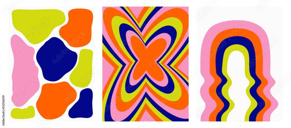 Set of modern backgrounds. Vector posters in the style of the 90s ...