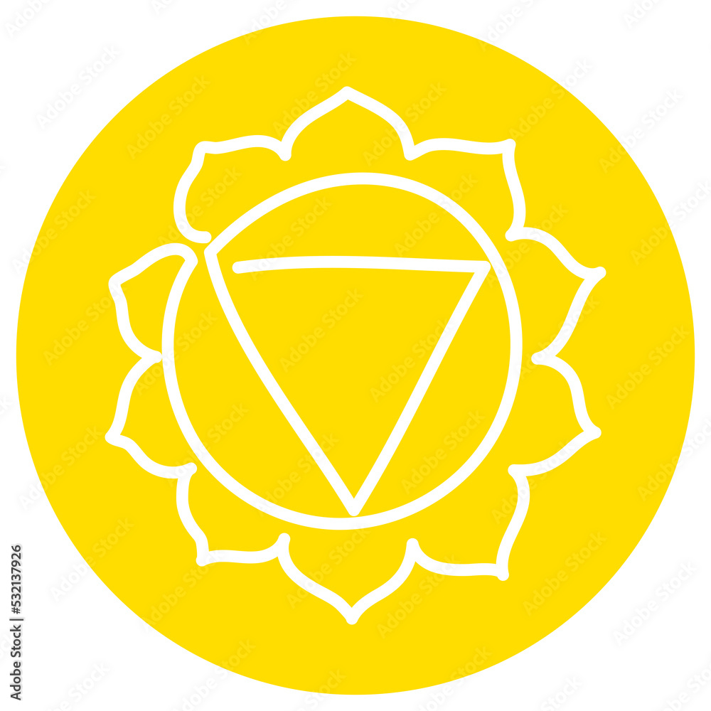 Manipura chakra symbol. Yoga icon. Pencil drawing. Hand drawn art. Om ...