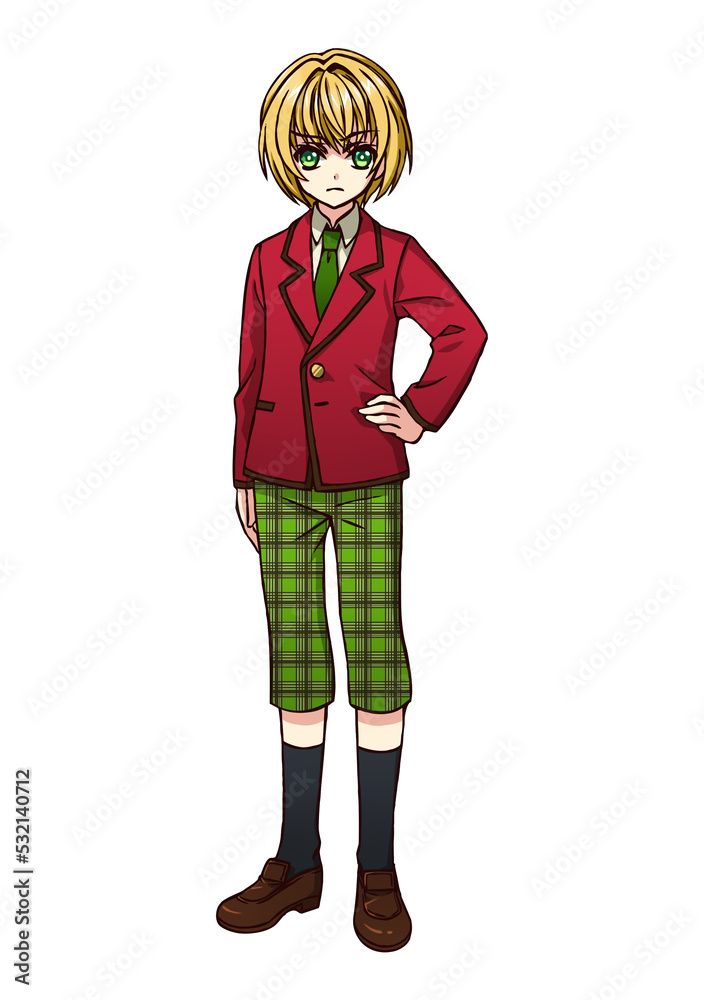 anime style character full body illustration Stock Illustration | Adobe ...