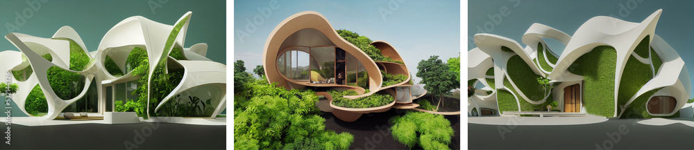 collection of solarpunk farms, a futuristic urban space for growing ...