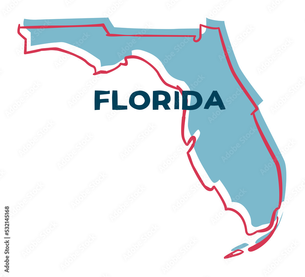 Florida US State. Sticker on transparent background Stock Illustration ...