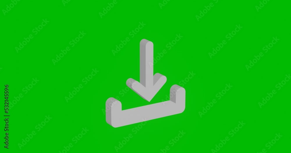 Animation of rotation of a white download symbol with shadow. Simple ...
