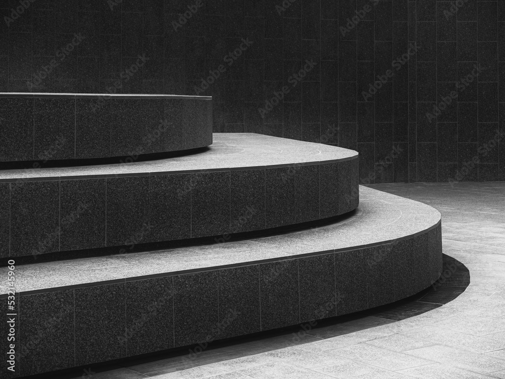 Cement Stairs step Curve with shade shadow Architecture details Minimal ...