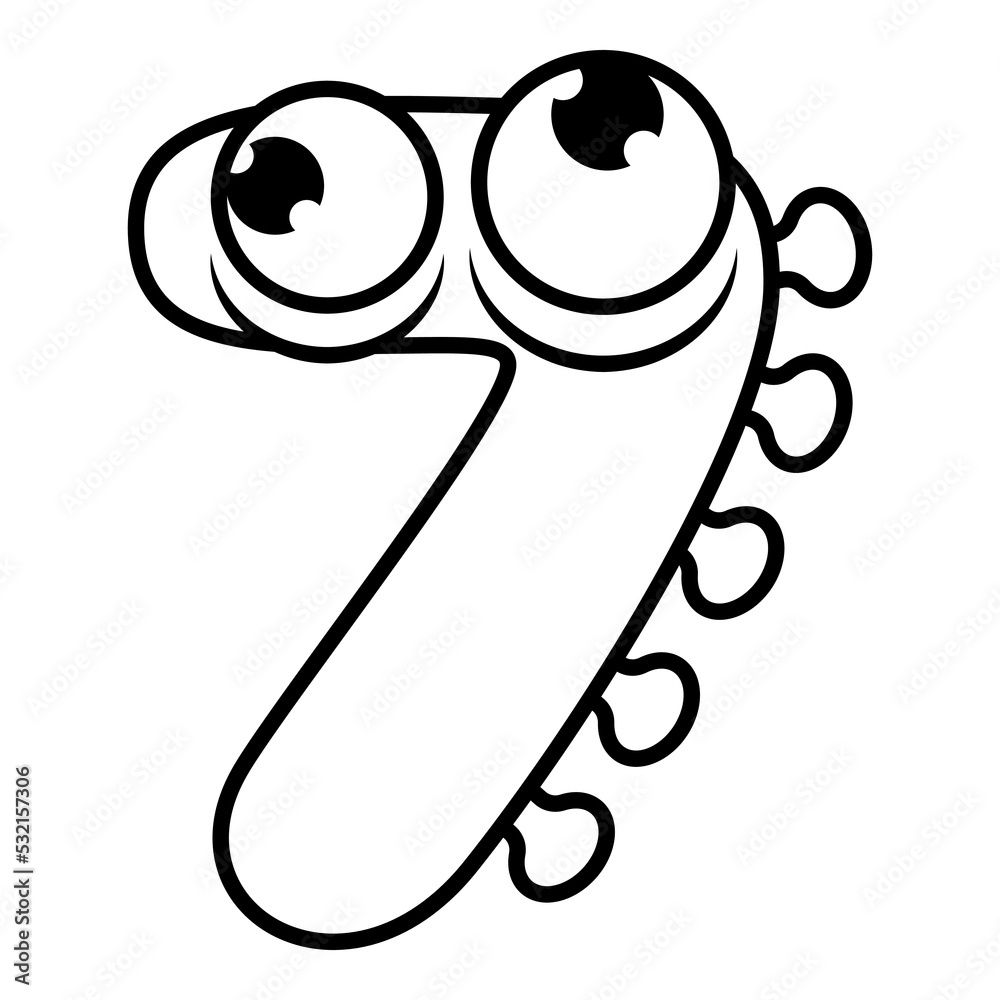 7.Funny Monsters Colorful Numbers, Cute Fantasy Aliens in the Shape of ...