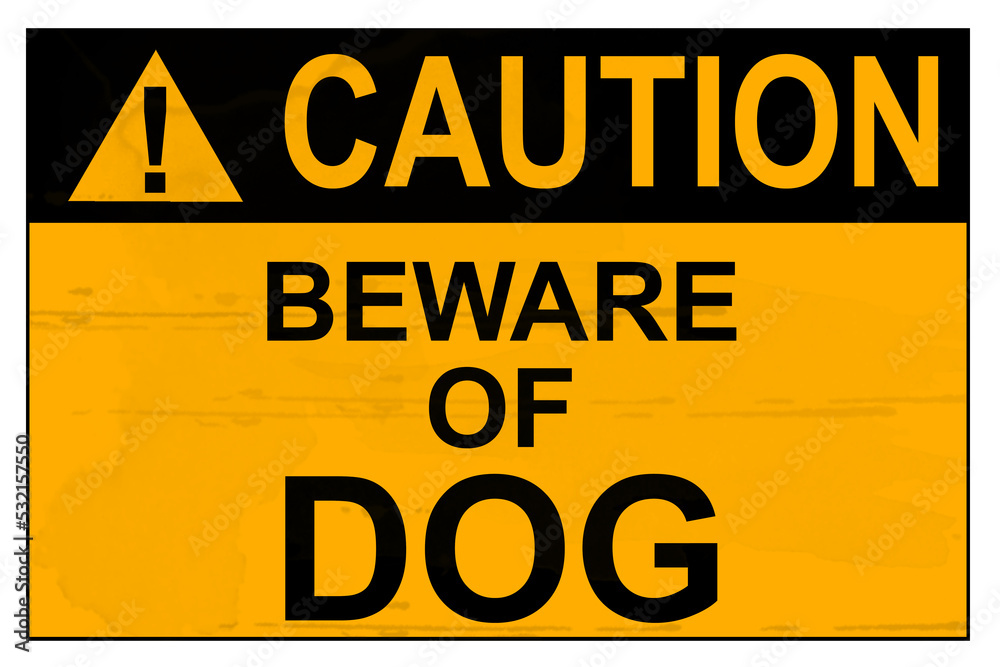 Beware of dog caution sign isolated Stock Illustration | Adobe Stock