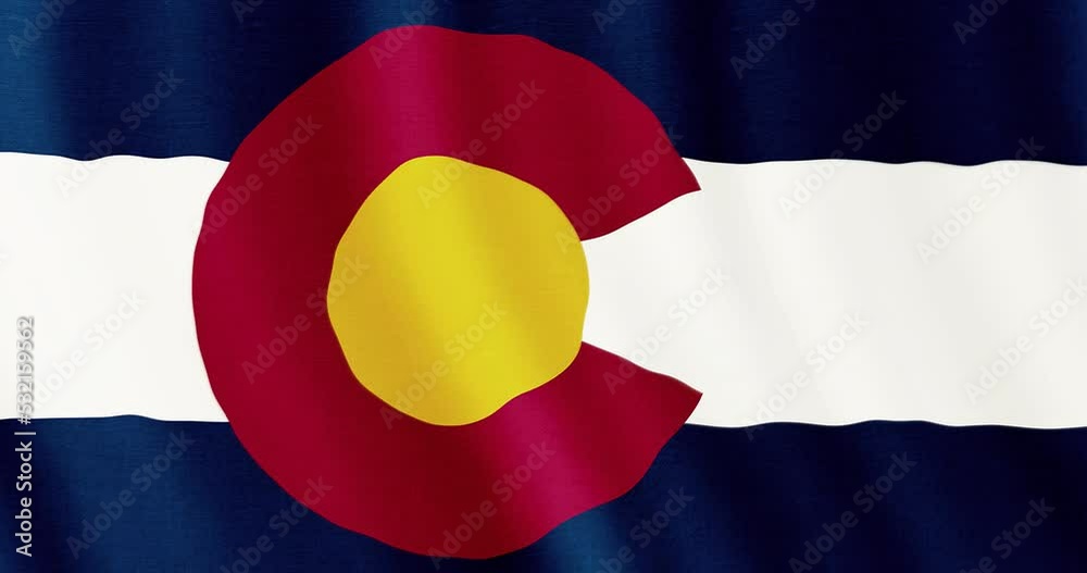 Colorado flag seamless loop animation. 4k animation background with ...