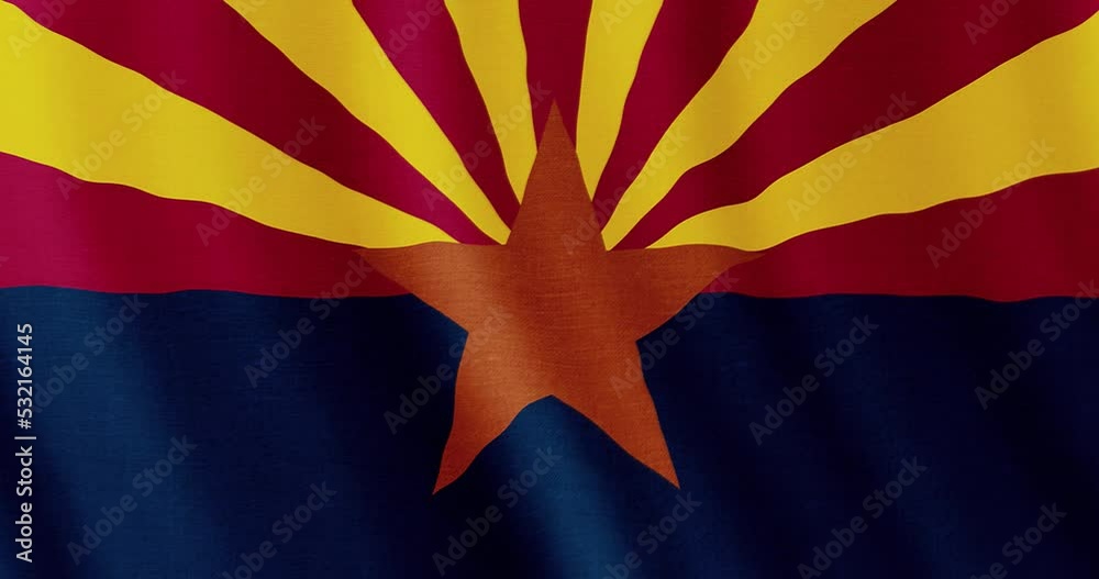 Arizona flag seamless loop animation. 4k animation background with flag ...