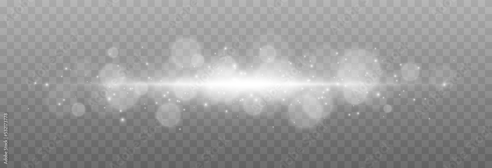 Vector flash of light on isolated transparent background. magic blur ...