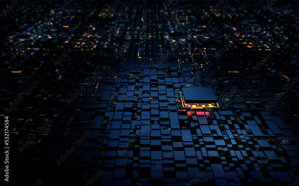 3D rendering microprocessor CPU chipset central processor unit on the ...