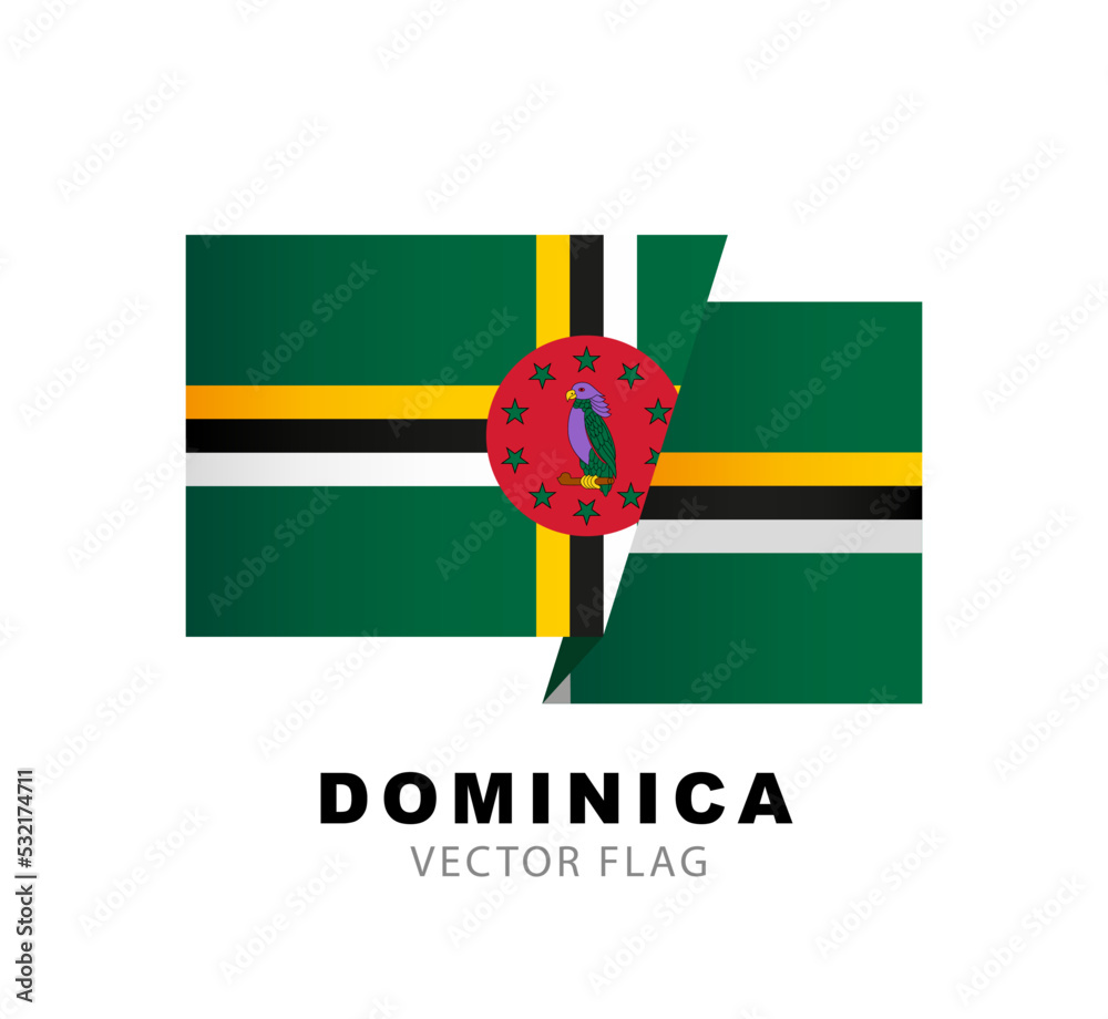 Colorful Dominica flag logo. Flag of Dominica. Vector illustration ...