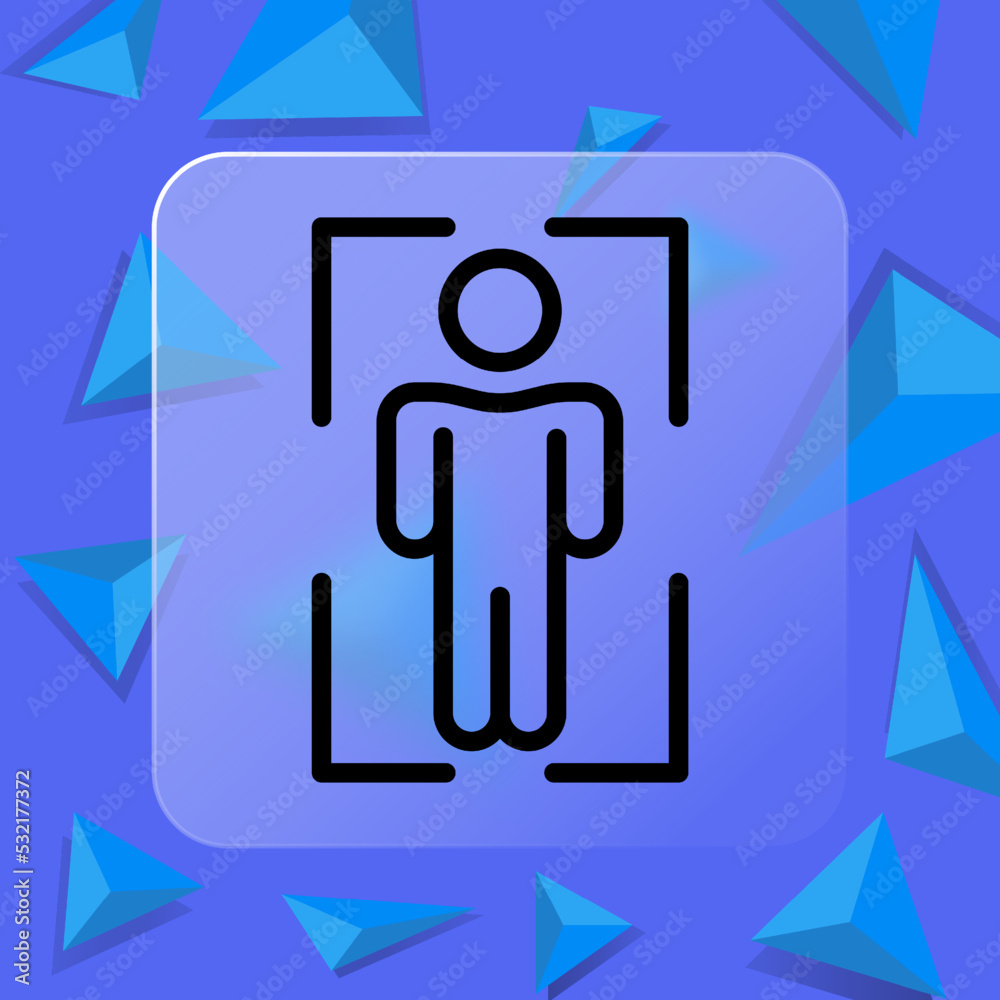 Face Identification line icon. Eye recognition, biometrics ...