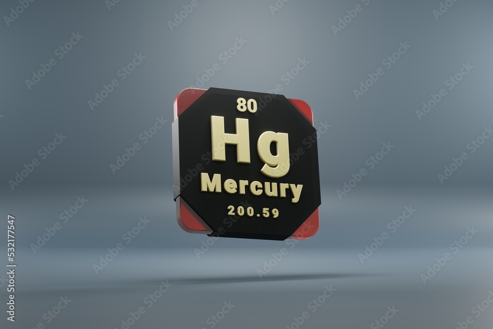 Beautiful abstract illustrations Standing black and red Mercury element ...