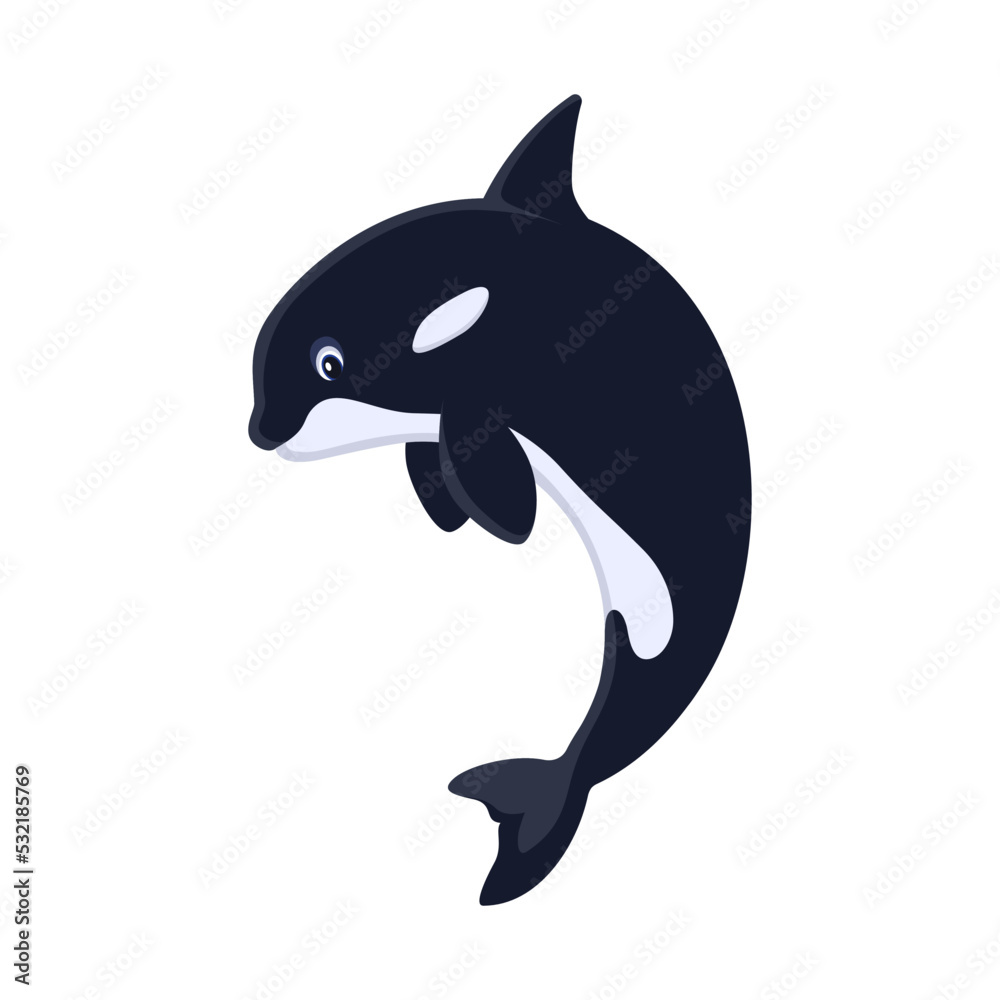 Cartoon killer whale Stock Vector | Adobe Stock