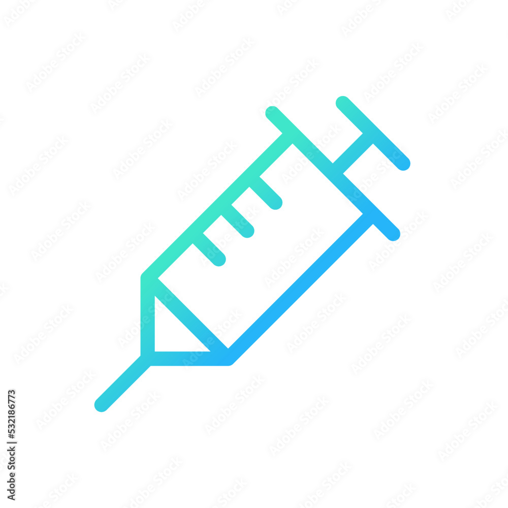 Syringe pixel perfect gradient linear ui icon. Regular vaccination and ...
