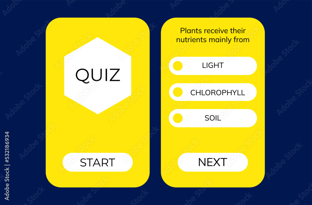 Quiz game test menu template. Quiz game. Vector template.Quiz test ...