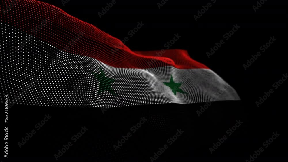 Seamless looping animated digital flag of Syria overlay rendered of ...