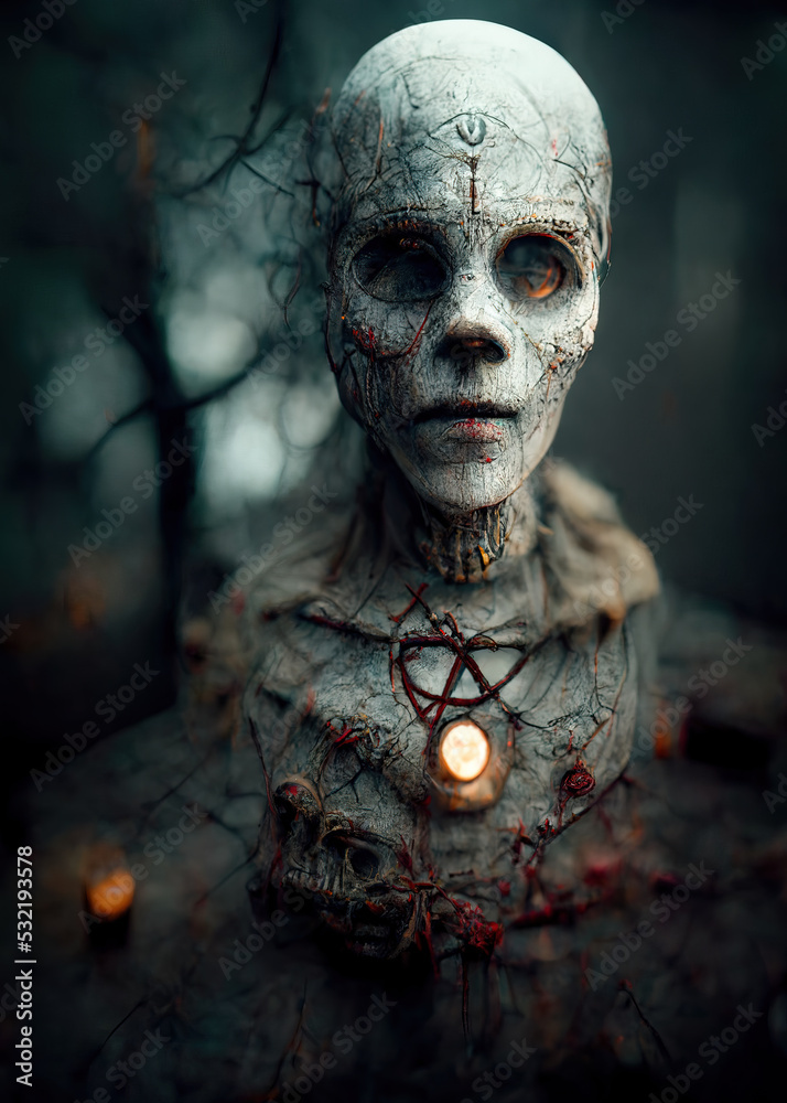 Ancient Ethnic Horror Symbols 3D illustration Printable Poster Stock ...