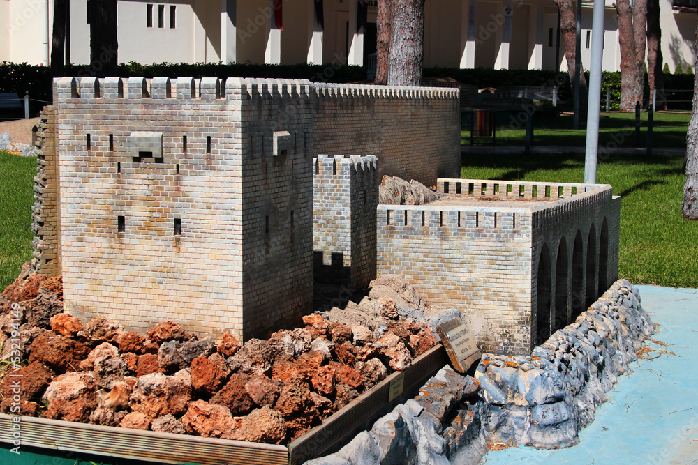 Antalya, Turkey - September 16, 2022: Model of old Alanya Seljuk ...