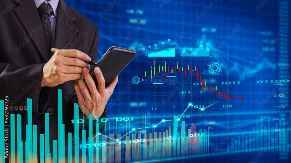 Stock market or forex trading graph and candlestick chart suitable for ...