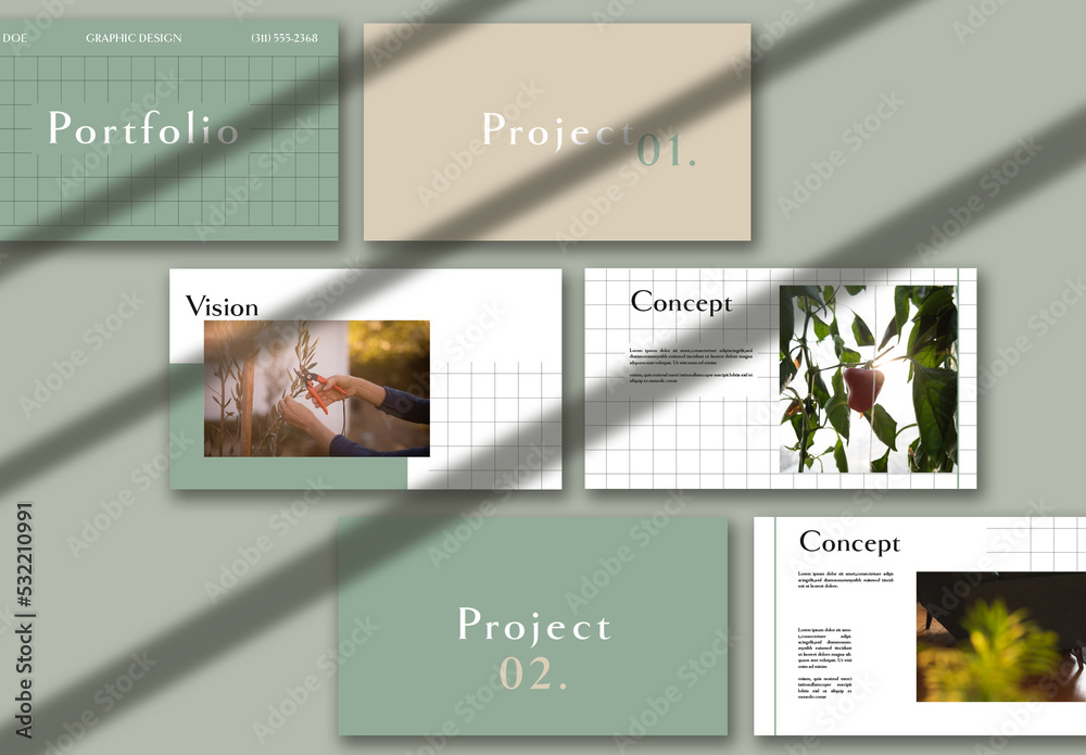 Green Portfolio สต็อกเทมเพลต | Adobe Stock