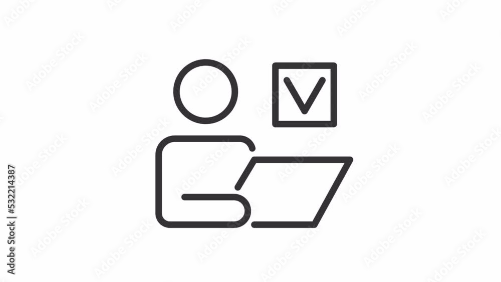 Animated complete task linear icon. Task management. Personal ...