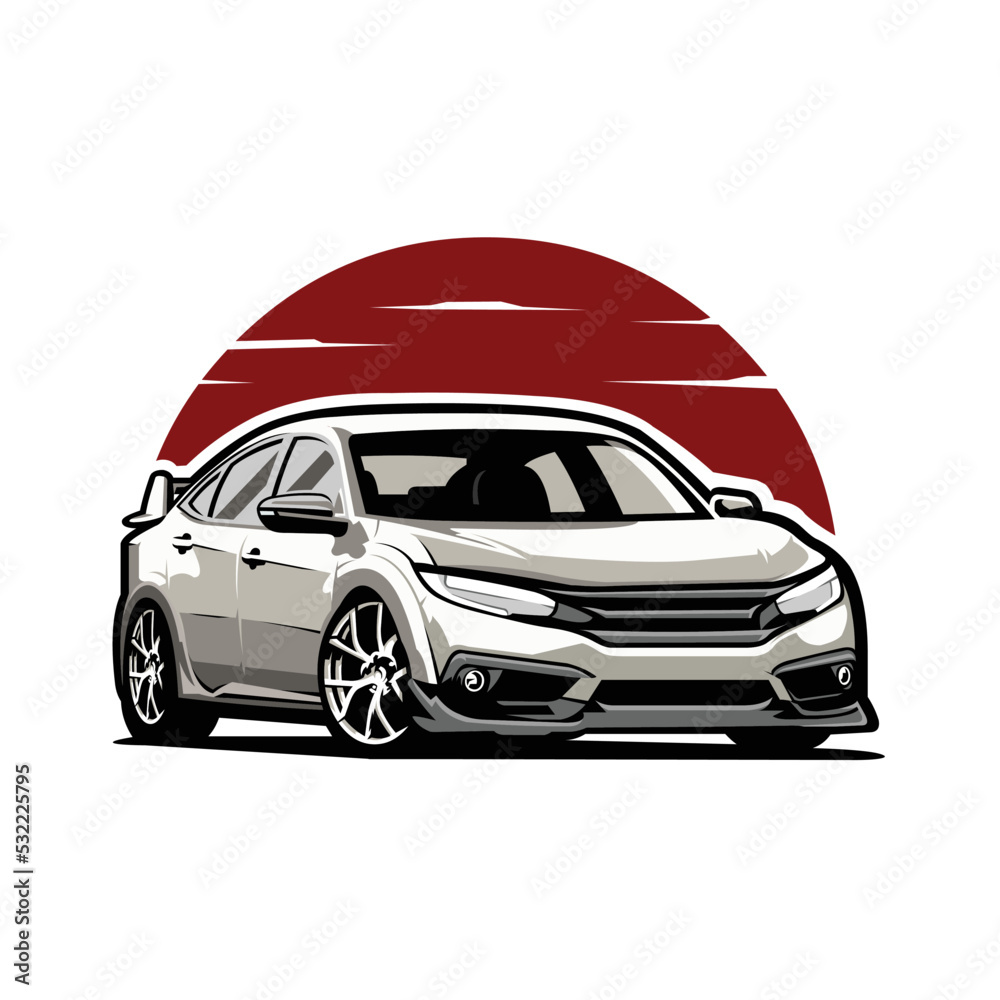 Premium JDM Japanese Sport Car Vector Illustration Isolated Stock ...