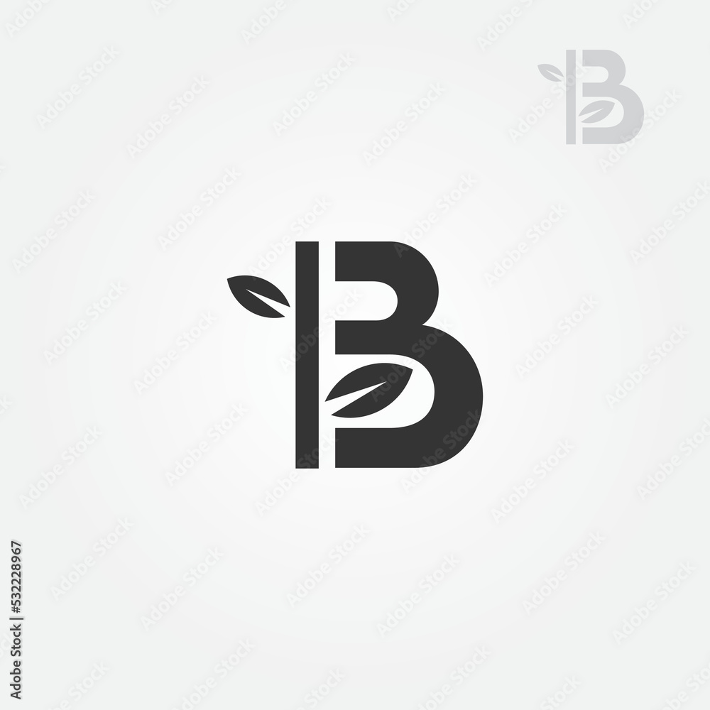 Letter B agricultural bio style logo vector illustration art Stock ...