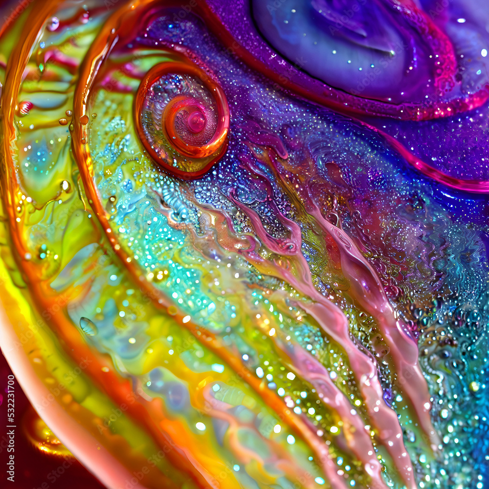 Abstract color flow. Wave Liquid flowing shapes of colors, art ...