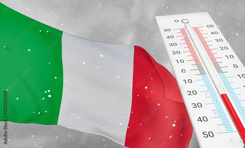 Winter in Italy with severe cold, negative temperature, Cold season in ...