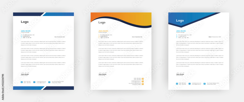 Creative letterhead Elegant and minimalist style letterhead template ...