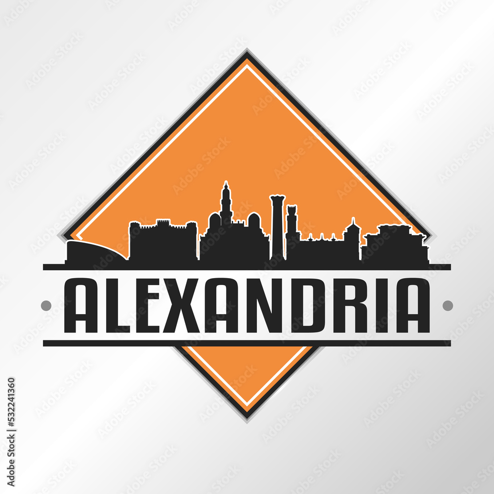 Alexandria, Alexandria Governorate, Egypt Skyline Logo. Adventure ...