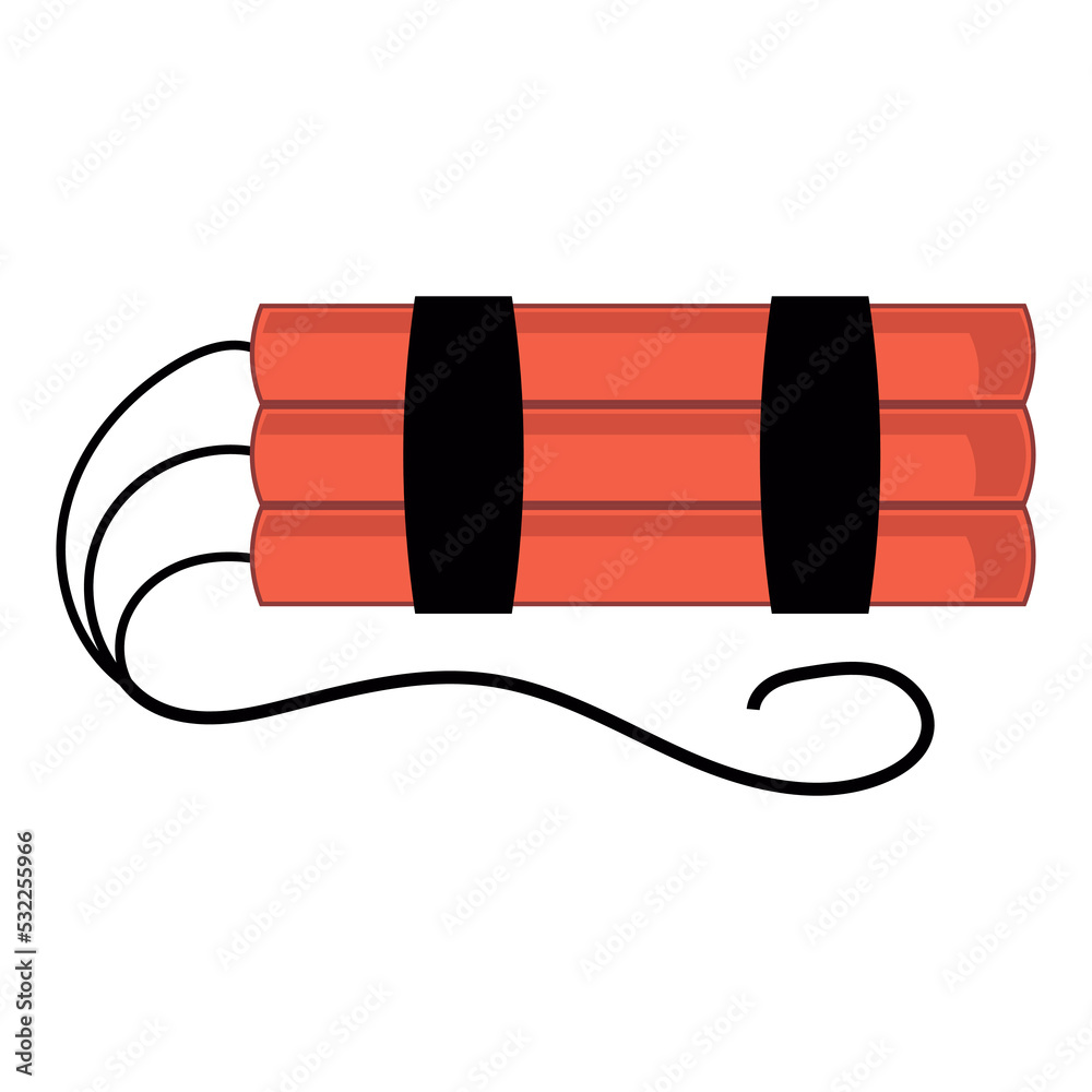 Cartoon dynamite and tnt explosives with timer and fuse. Fire bomb and ...